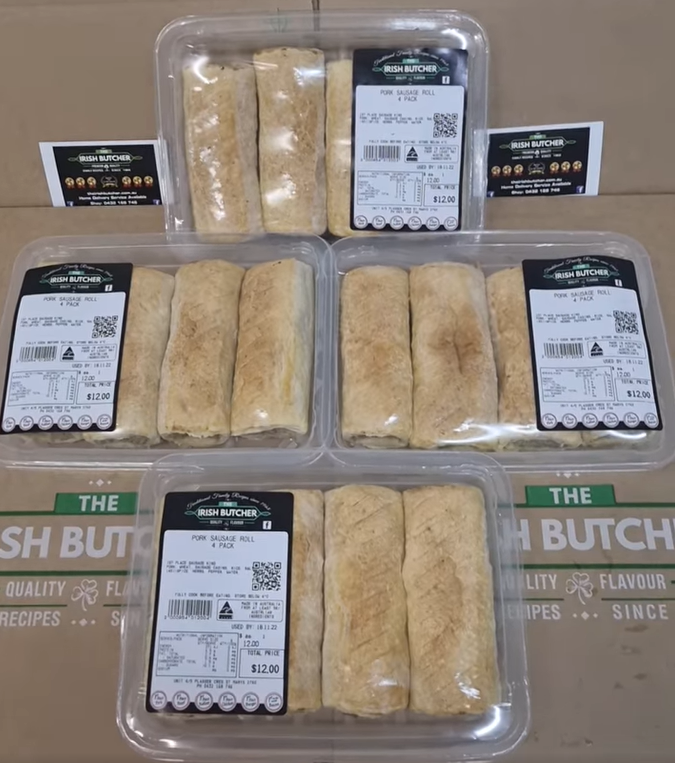 Pork Sausage Rolls(like home)hand made,small batch, 4 pack (Not Gluten ...